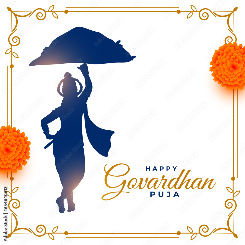 traditional govardhan puja wishes background with krishna silhouette ... traditional govardhan puja wishes background with krishna silhouette ...