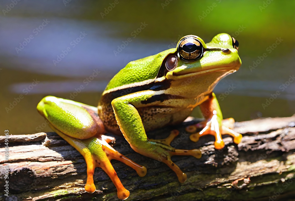 Frog. Log. Amphibian. Wildlife. Nature. Green. Pond. Habitat. Swamp ...
