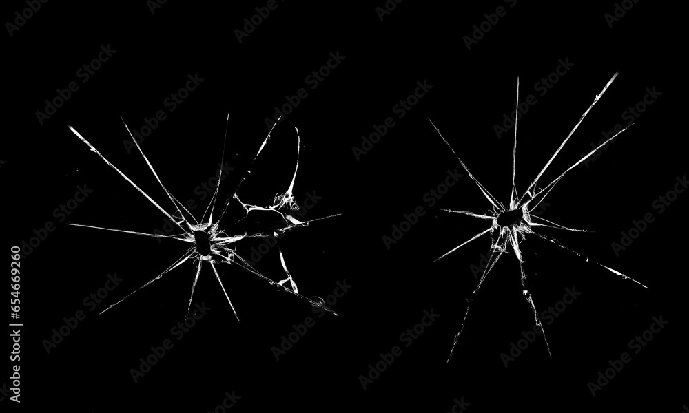 Cracked glass window. Texture of craced glass. Isolated realistic ...