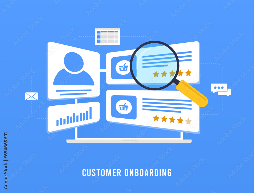 Customer onboarding process concept. User profile segmentation, client ...