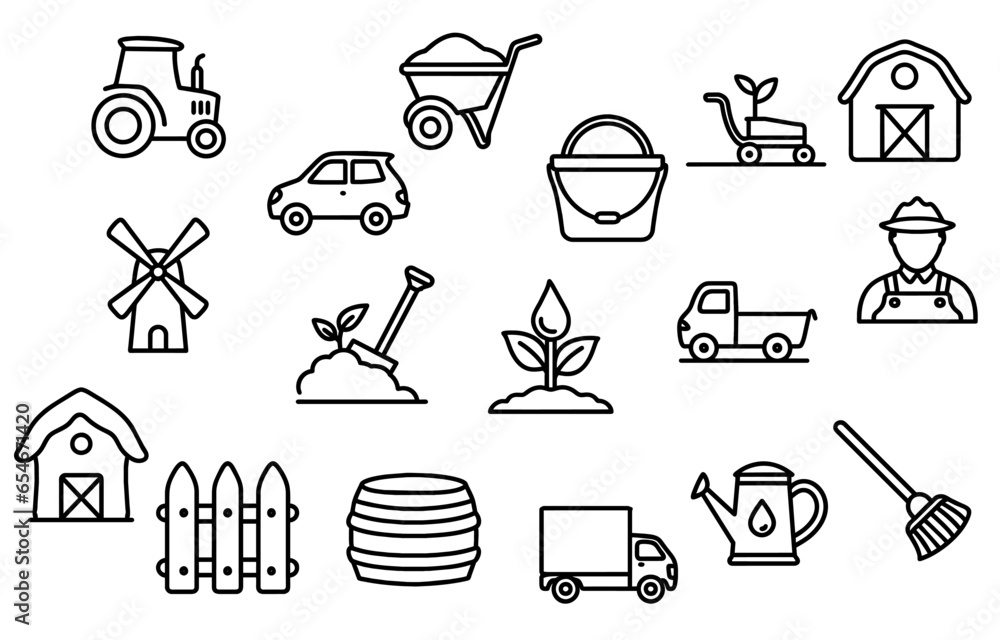 Farm Tools and Vehicles (Doodle and Kid-Friendly) Tractor, Car, Barn ...