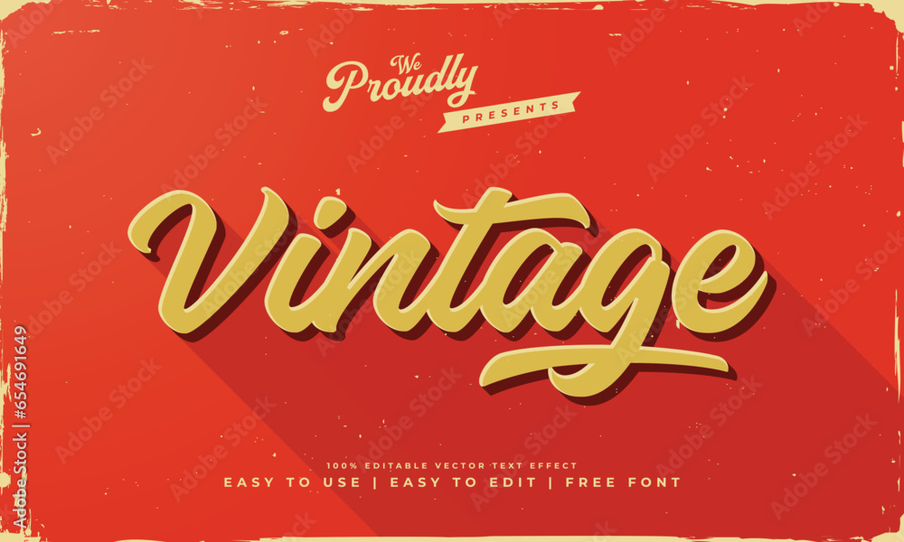 vintage retro editable text effect alphabet font typography typeface ...