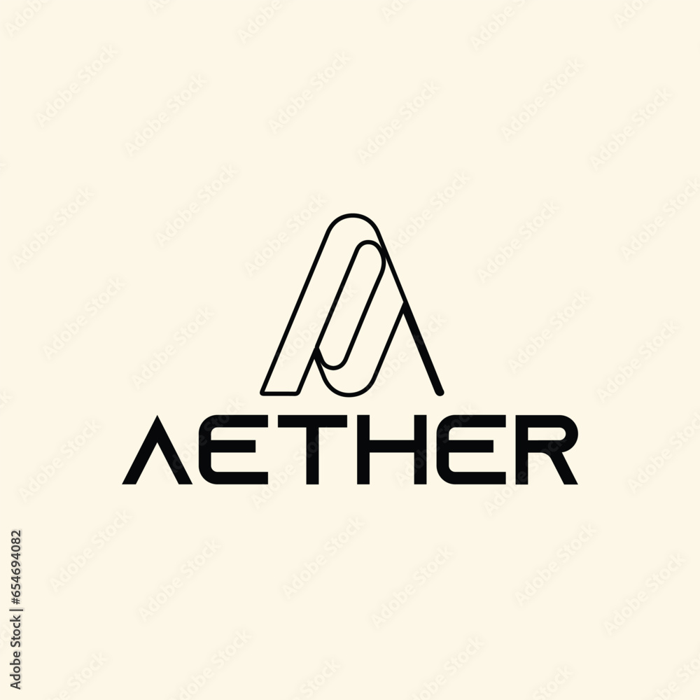 aether elegant combinational mark logo concept, incredibly luxury and ...