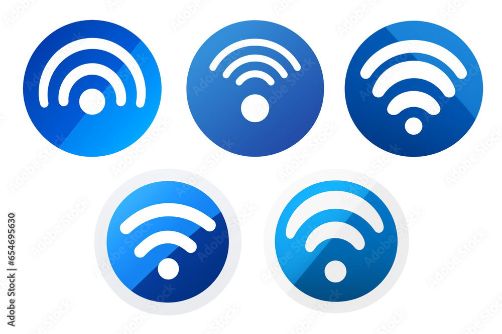A simple 2d icon like the wifi map logo blue outer circle on a ...