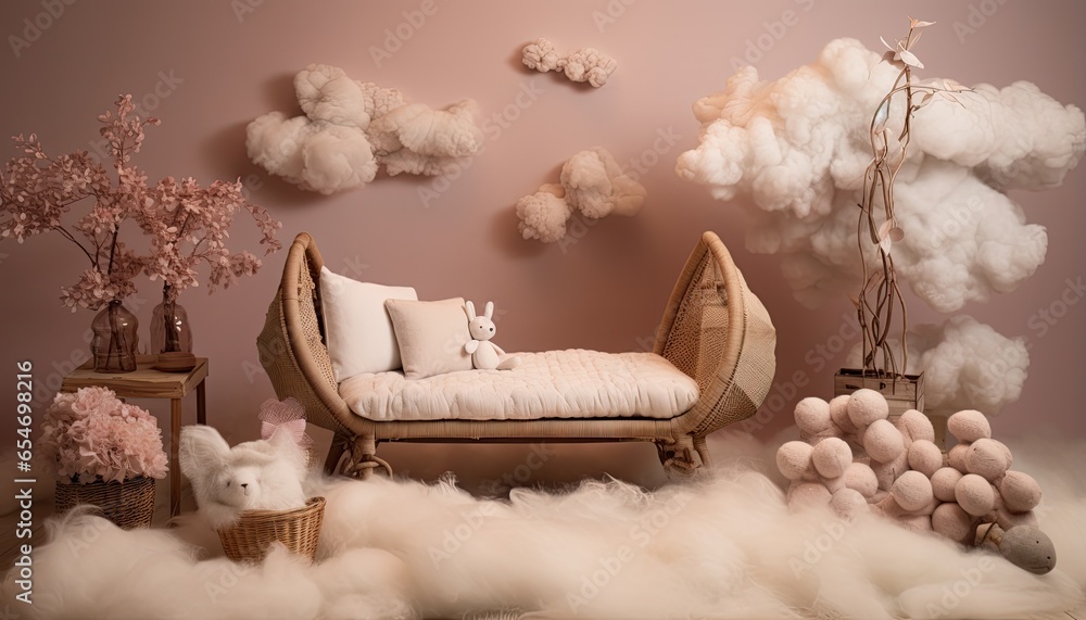 Backdrop for newborn photo studio, room background for children ...