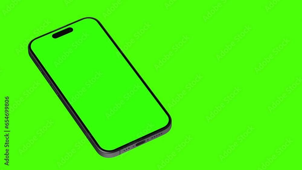 Phone Animated Mockup with Green Screen, Isolated on Green Background ...