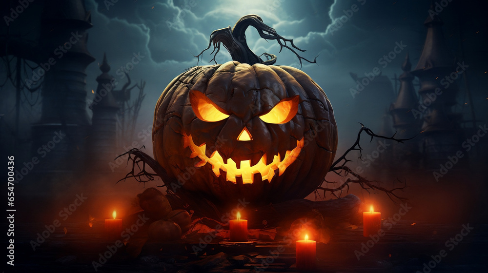 Halloween design background horror horreur dessin graphique IA AI ...