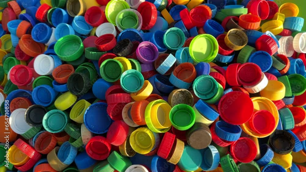 Recycling Plastic Bottle Caps. Plastic Material is Recyclable. Remove ...