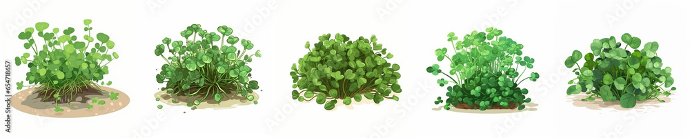 Set of cartoon watercress illustration, isolated on white background ...