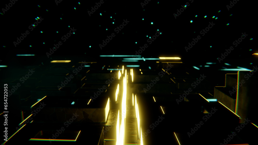 3d Render Artwork Visuals Fantastic Animation Futurisc With Lights