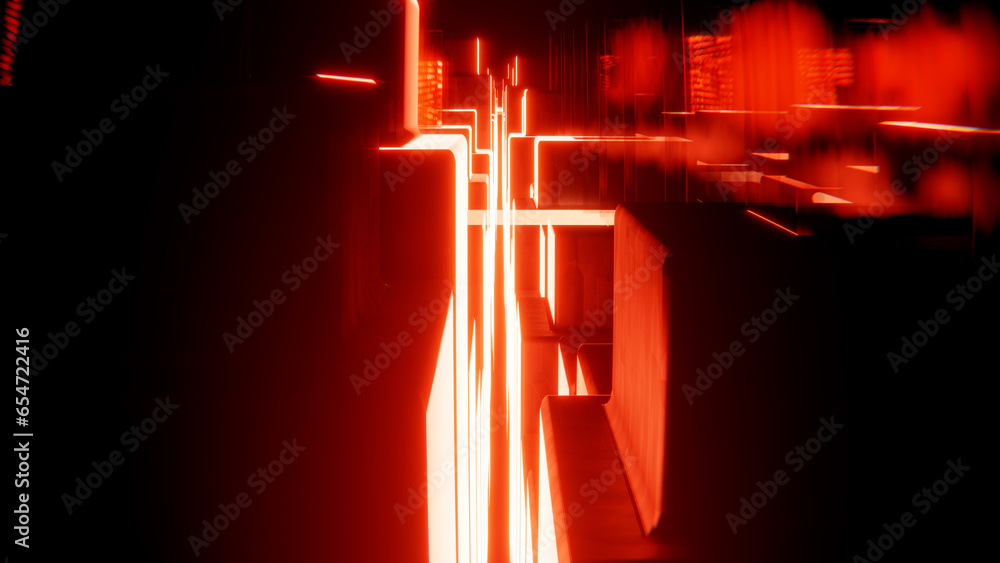 3d Render Artwork Visuals Fantastic Animation Futurisc With Lights