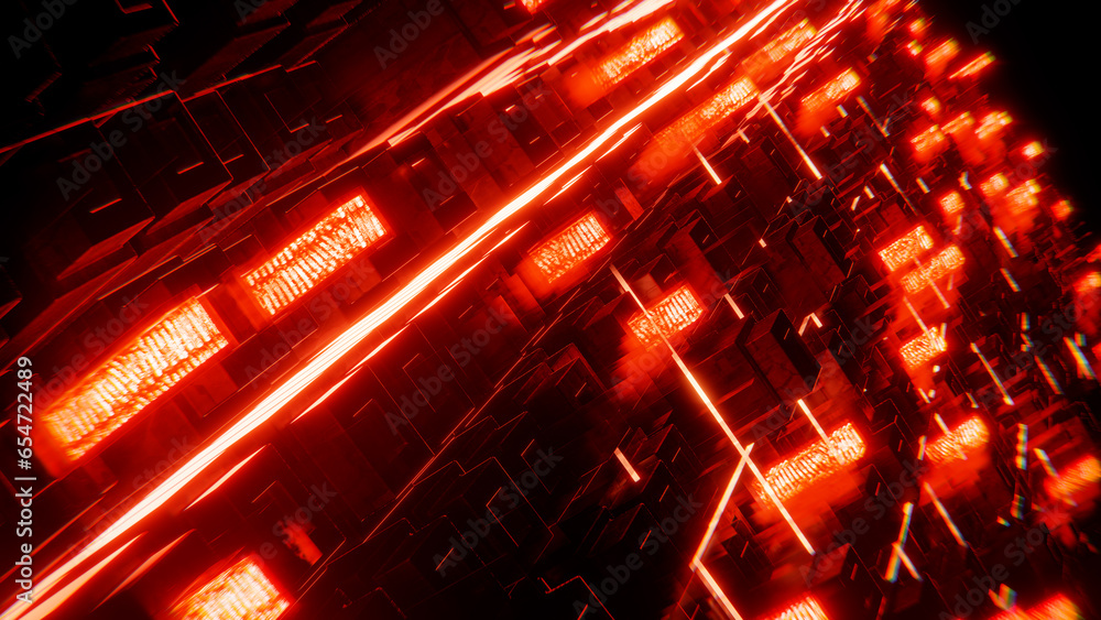 3d Render Artwork Visuals Fantastic Animation Futurisc With Lights