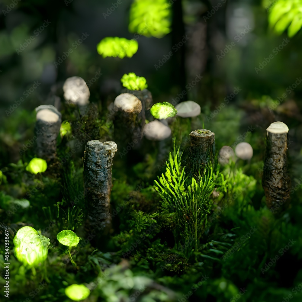 druidic forest dense forestry plentiful flora jungle design Natural ...