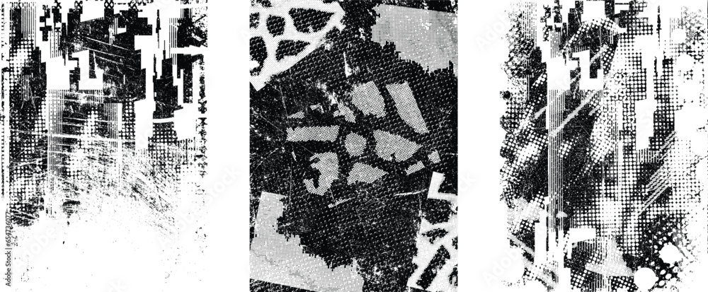 Glitch distorted grungy isolated layers . Design element for brochure ...