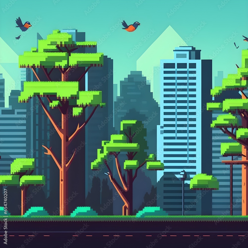 ภาพประกอบสต็อก flappy bird game background for parallax effect with ...