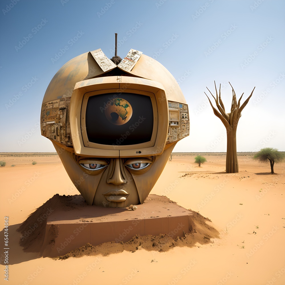 all seeing eye covered with graffiti and digital multimedia interface ...