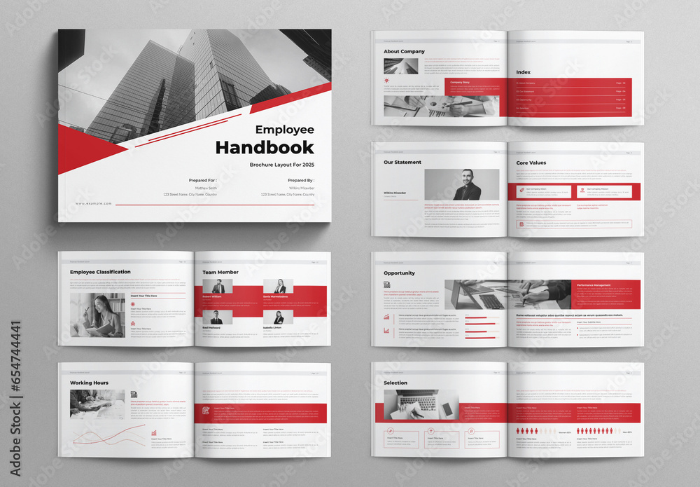 Employee Handbook Template Brochure Layout Landscape Stock Template ...