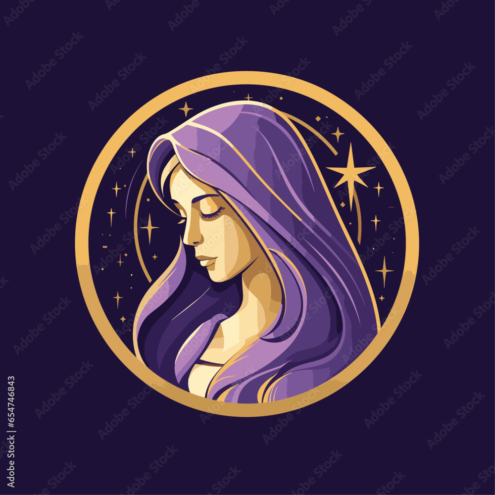 vector illustration of Our Lady Virgin Mary Mother of Jesus, Holy Mary ...