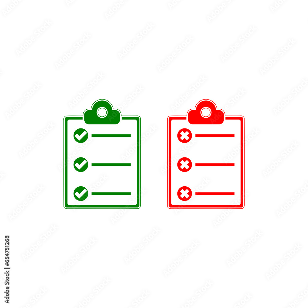 Check list yes no icon isolated on transparent background Stock ...
