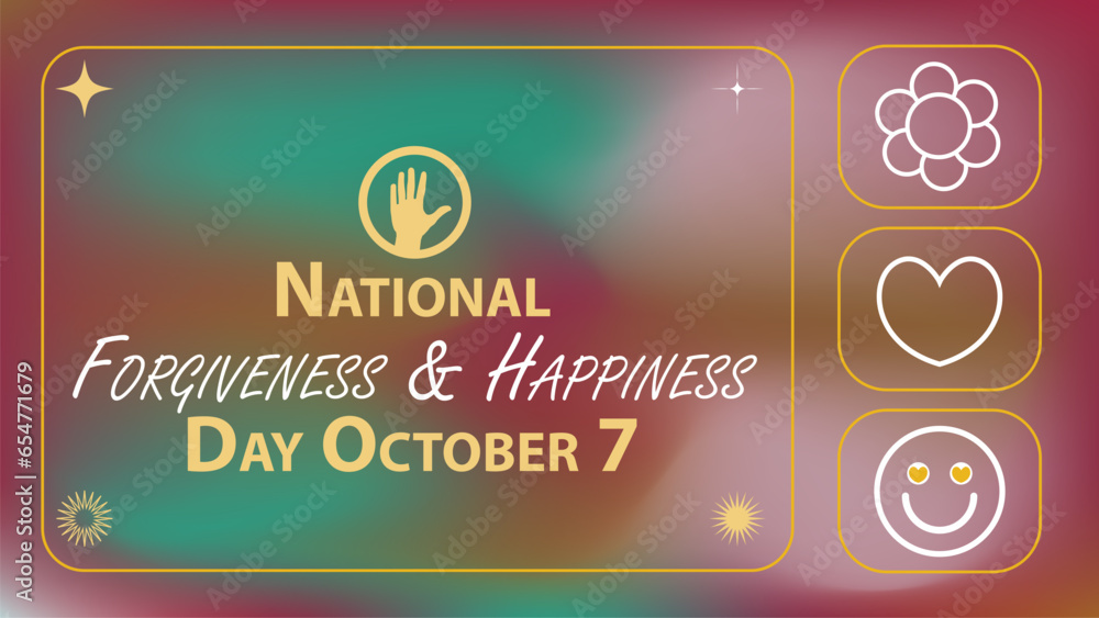 National Forgiveness and Happiness Day vector banner design with ...