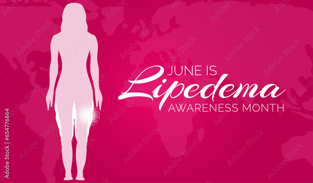 June Lipedema Awareness Month Pink Background Illustration Banner Stock ...