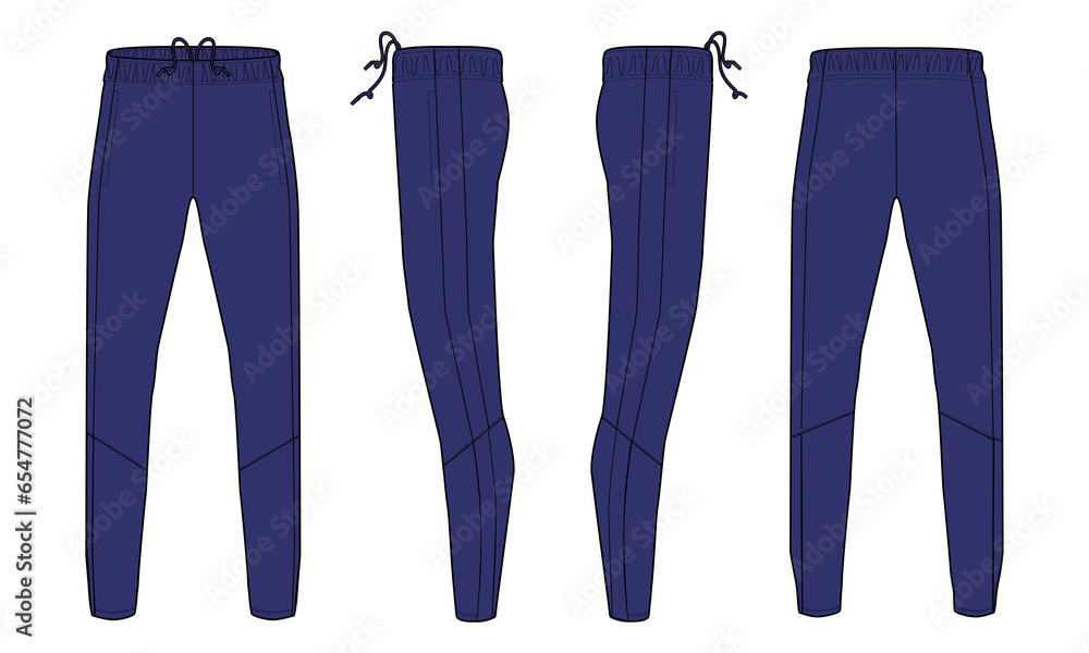 Vector sweatpants technical drawing fashion flat sketch vector ...