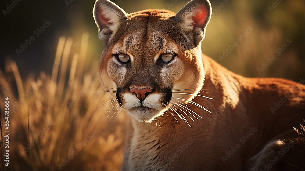 Puma majestoso animal, simbolo de poder e força Stock Illustration ...