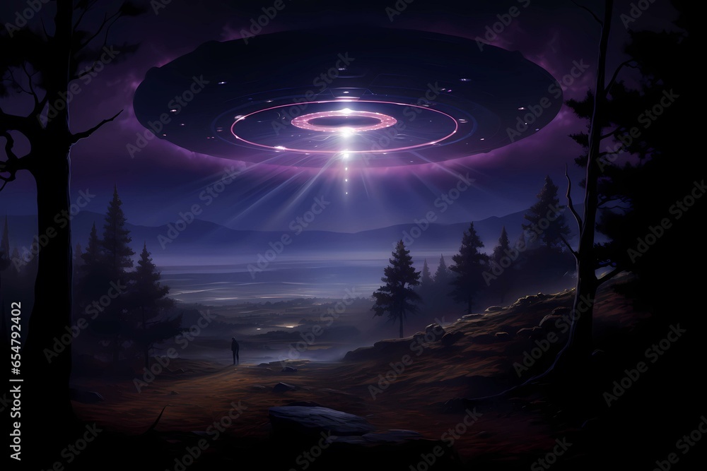 Spaceship UFO: First Contact Scenario - Generated by AI Stock ...