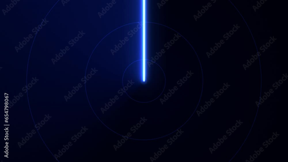 Full screen Neon glow radar screen animation on black background ...