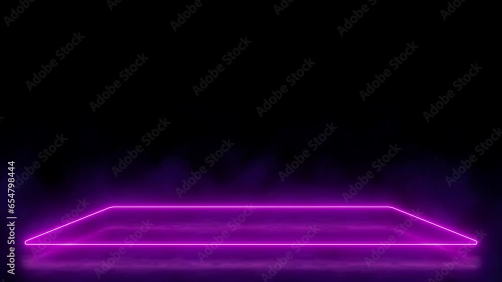 Vidéo Stock Animation of blue neon led lamp frame, empty space ...