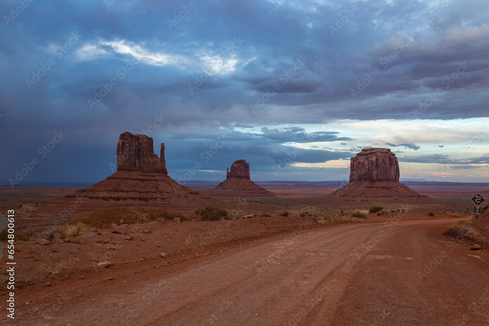 The Monument Valley Navajo Tribal Park in Arizona, USA. View of the ...