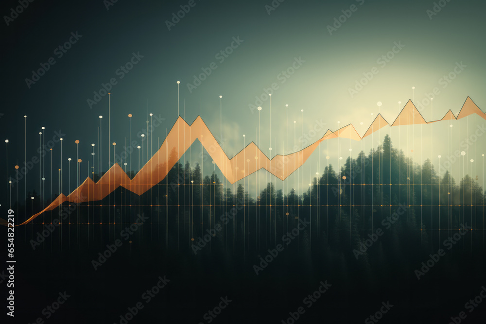development graph, investment visualization, growth visualization ...