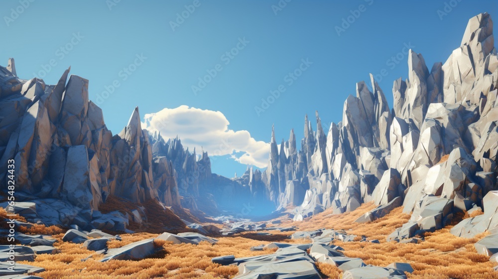 a fault-block mountain range under a clear blue sky, highlighting the ...