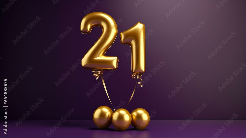 Gold Anniversary Celebration! Happy 21st Birthday Party Balloon Banner ...