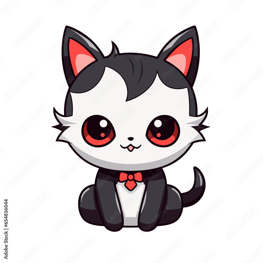 Vector clipart, cute vampire dracula cat vector clipart, fall autumn ...