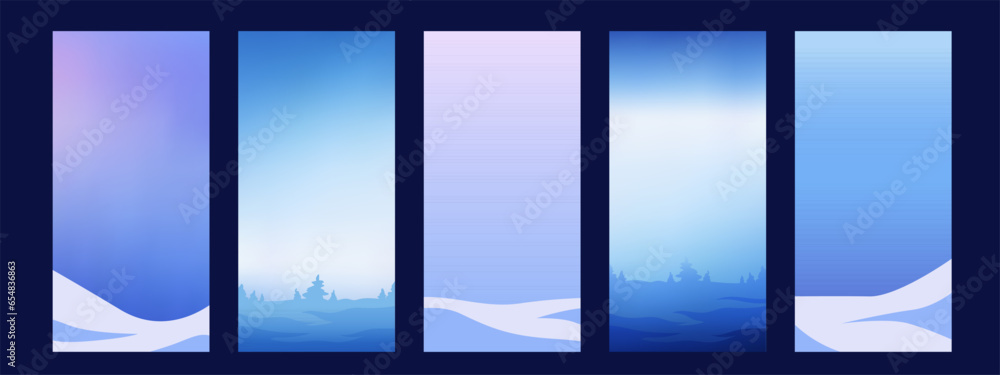 Abstract soft color vertical background set. Modern screens for mobile ...