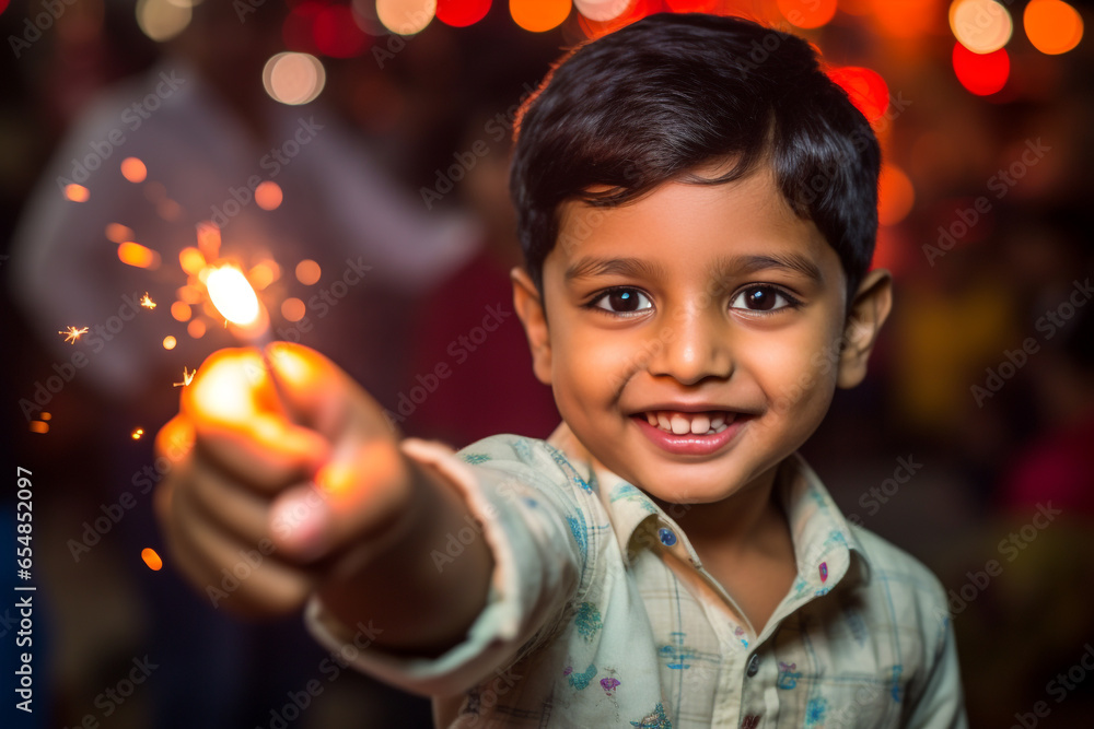 A picture of a little boy pointing during diwali, diwali celebration ...