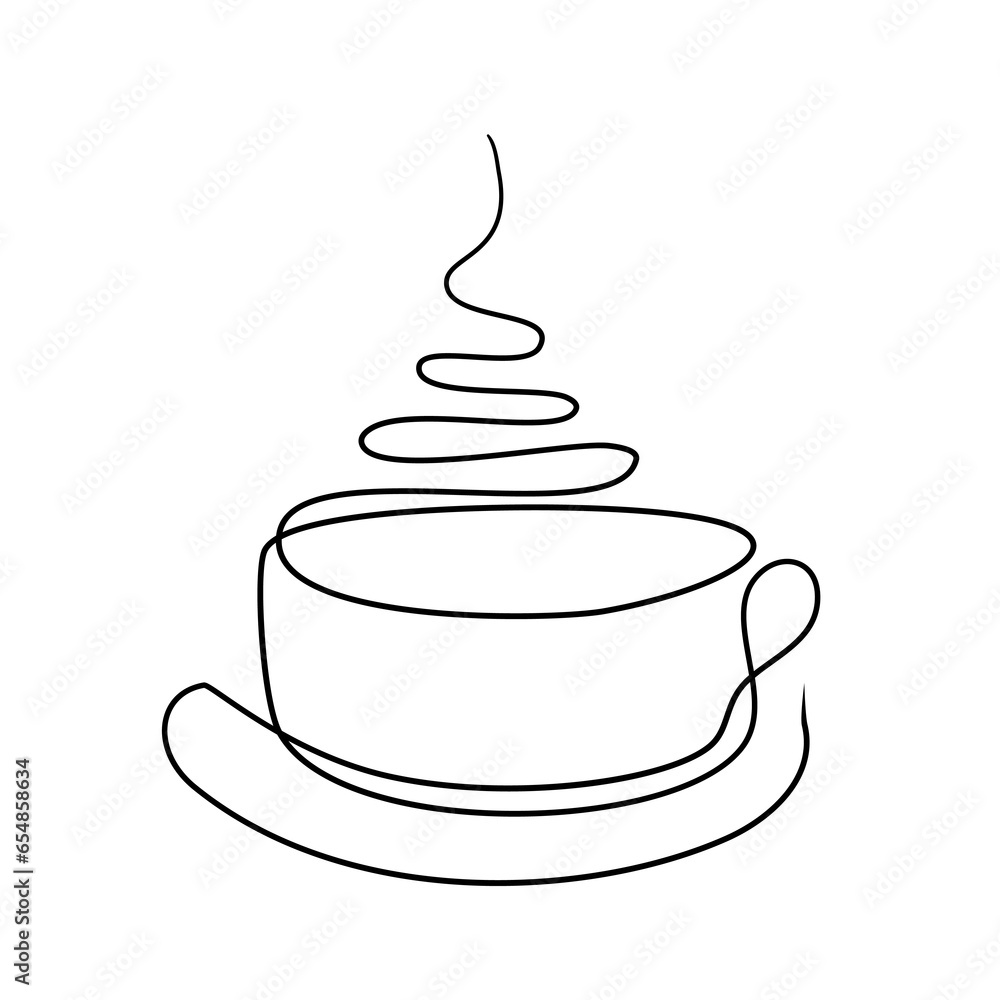 line art drawing coffee mug symbol vector illustration good for coffee ...