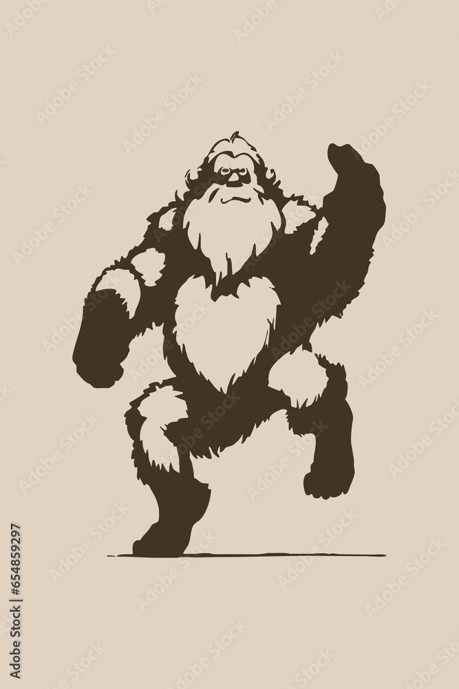 Yeti. Logo design for use in graphics. T-shirt print, tattoo design ...
