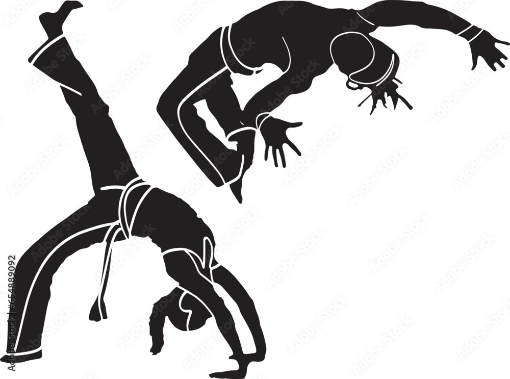 Capoeira Dance and Sport Vector - Pictogram Clip Art, Two Capoeira ...