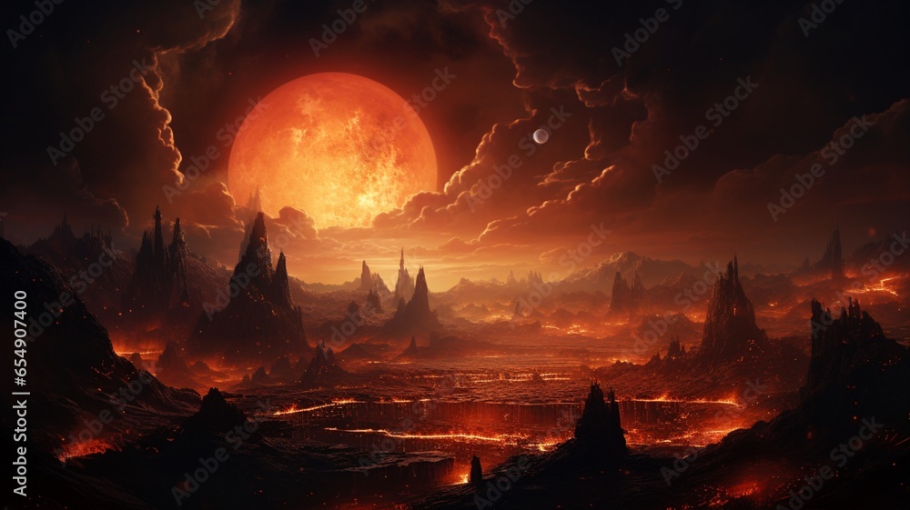 Amazing fire after planet background painting high resolution Ai ...