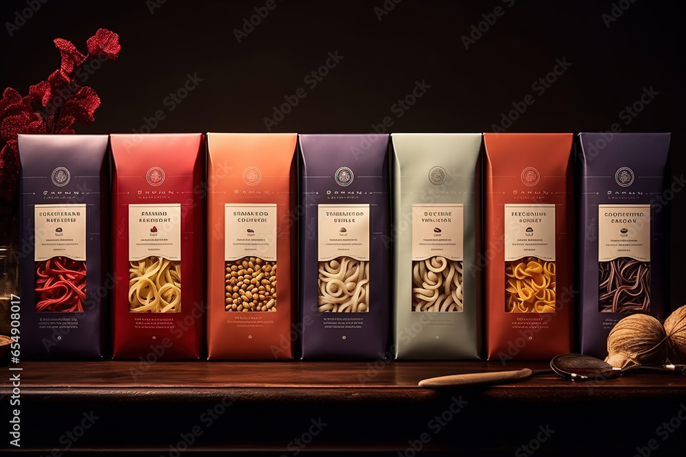 packaging for a gourmet pasta brand, highlighting the authentic Italian ...
