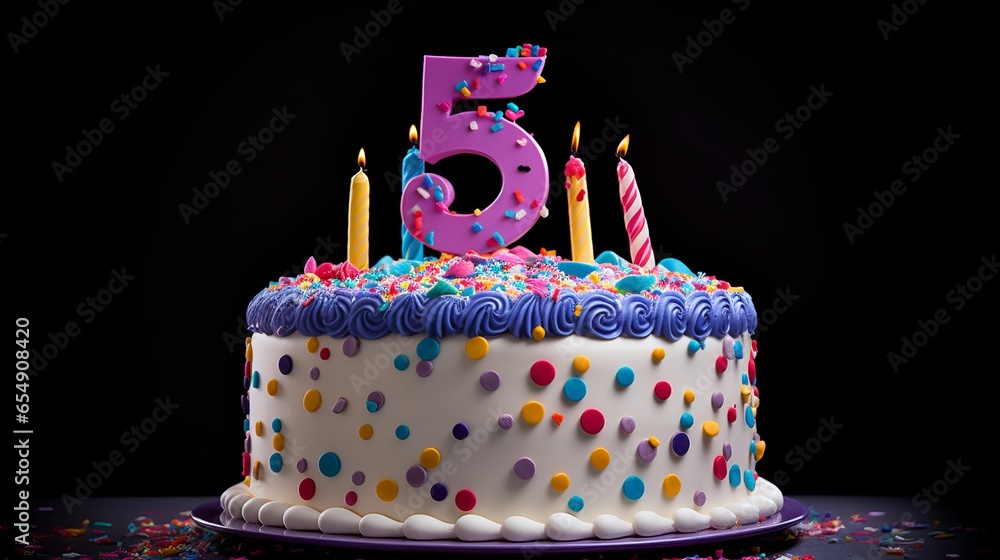 Beautiful congratulations on the birthday of a five-year-old child on a ...