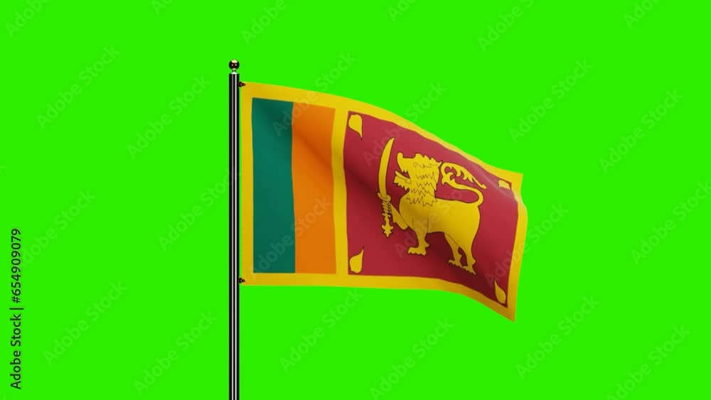 3D Rendered Sri Lanka National Flag Waving Animation with Realistic ...