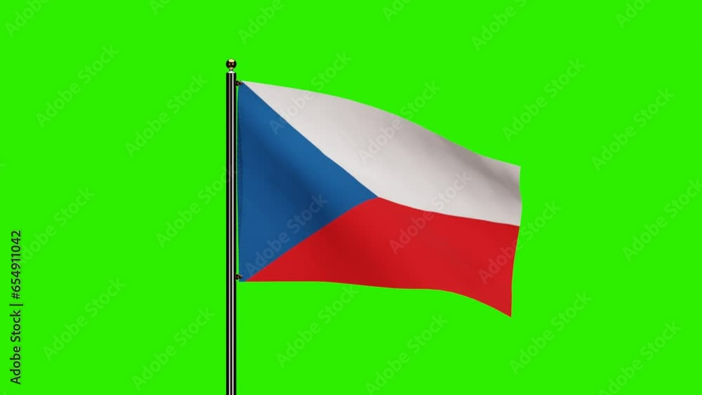3D Rendered Czech Republic National Flag Waving Animation with ...