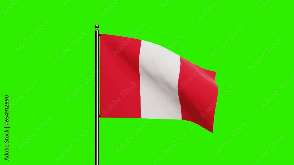 3D Rendered Peru National Flag Waving Animation with Realistic Wind ...