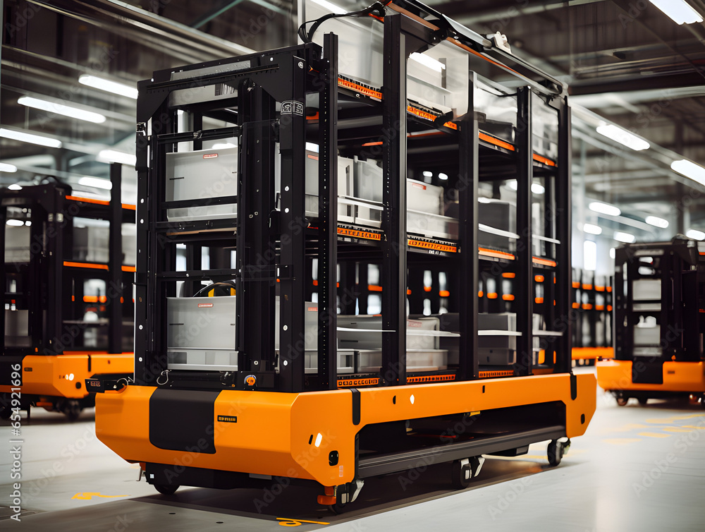 Warehouse Technology AGV Automated Guided Vehicle AMR AIV Stock Photo ...