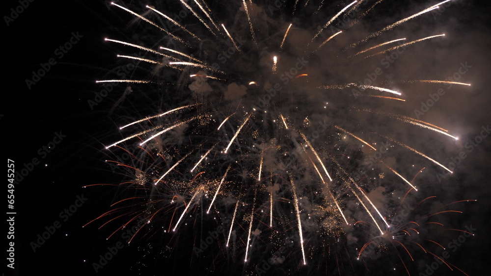 salute fireworks holiday. set mood with festive fireworks. christmas ...
