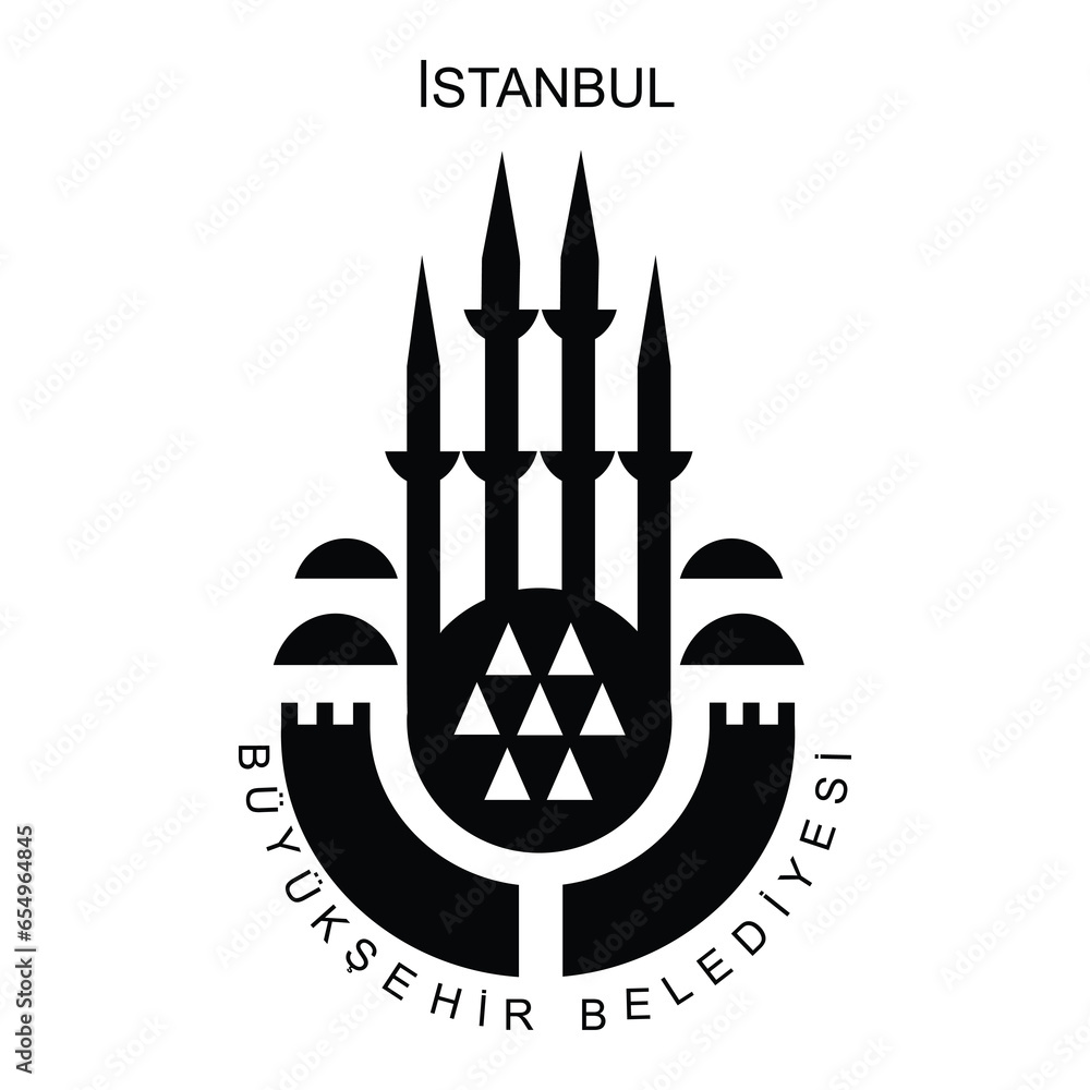 Coat of arms City flag of Istanbul vector illustration isolated. Turkey ...