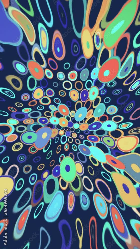 Vertical video - trendy 1970s retro background animation with groovy ...